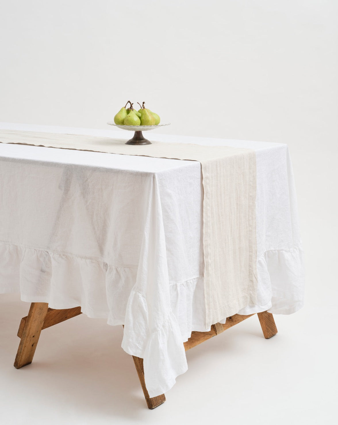 100% French Linen Table Runner - Natural – Inspired Table